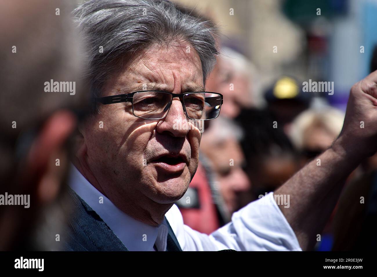 Marseille, France. 06th May, 2023. The leader of the far-left party La ...