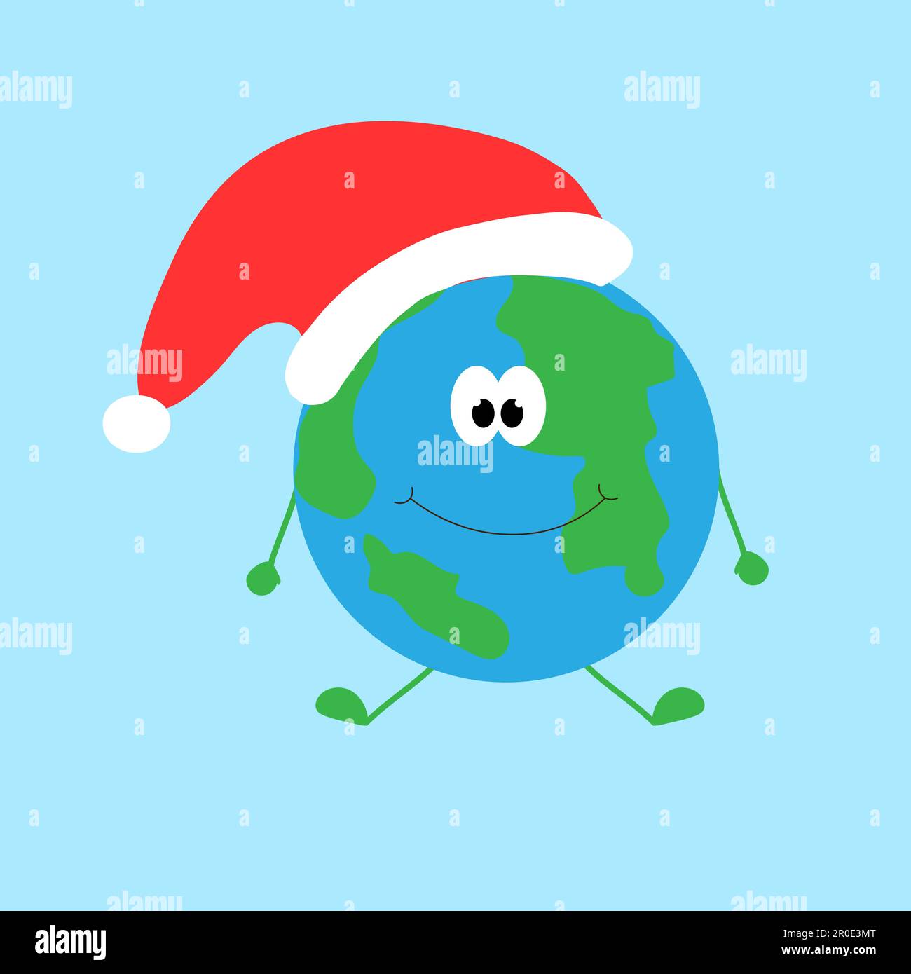 Planet Earth in a santa hat celebrates christmas Stock Vector Image ...