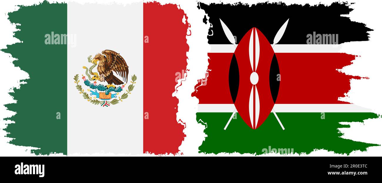 Kenya and Mexico grunge flags connection, vector Stock Vector Image ...