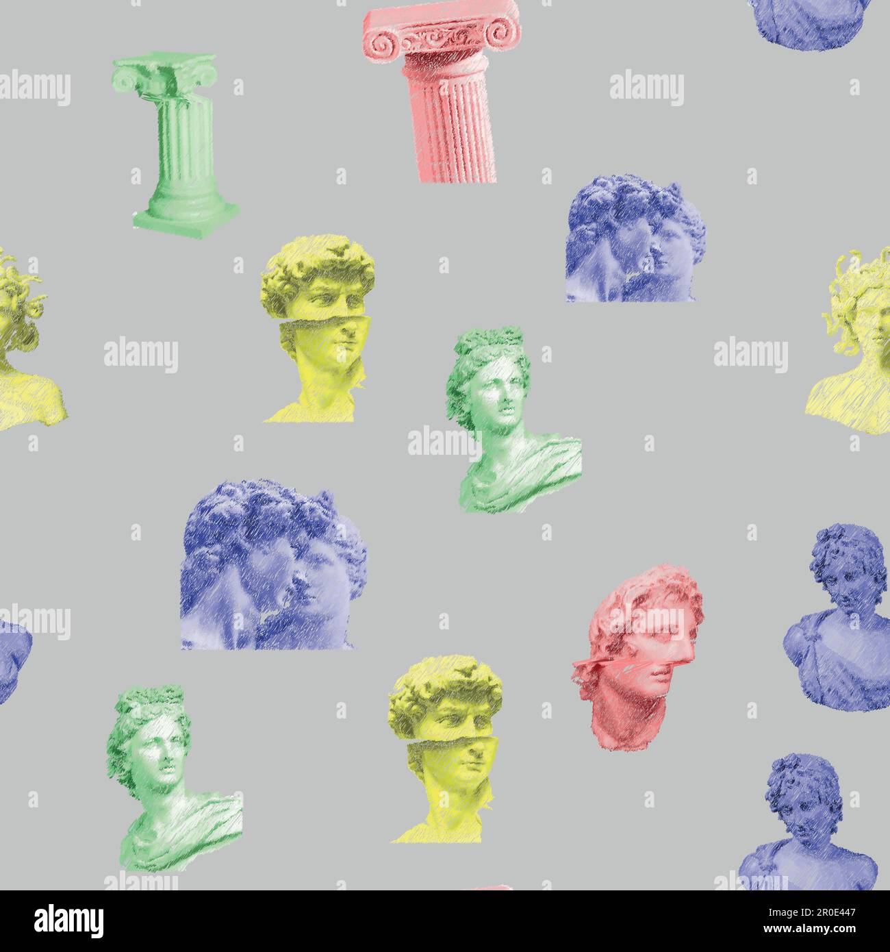 Antique ancient greek human statue, roman column, greek sculpture ...