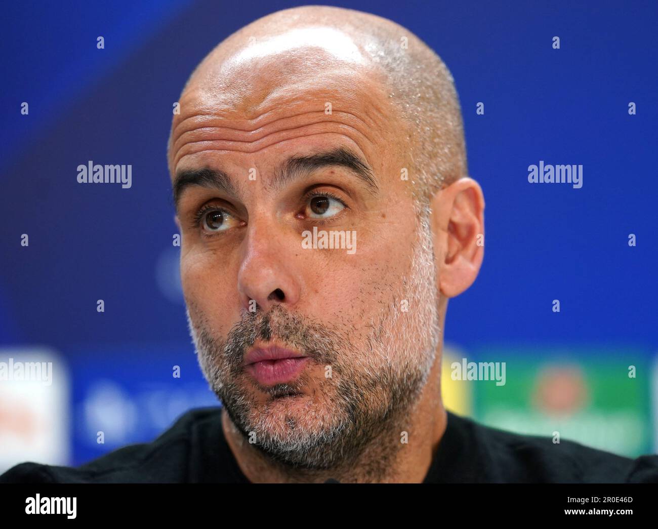 Manchester City manager Pep Guardiola during a press conference at the ...