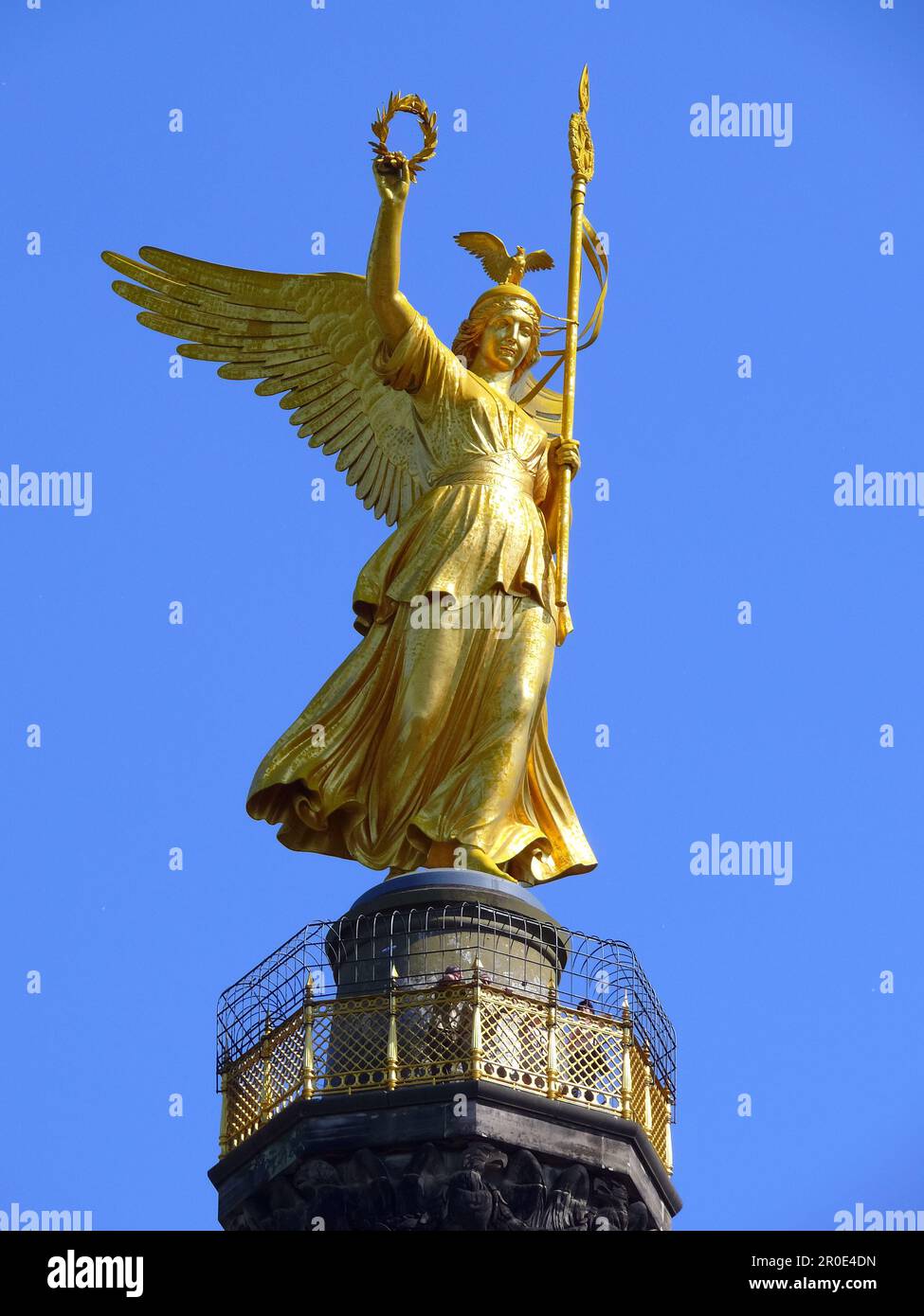 The statue of Victoria, Victory Column monument by Heinrich Strack ...