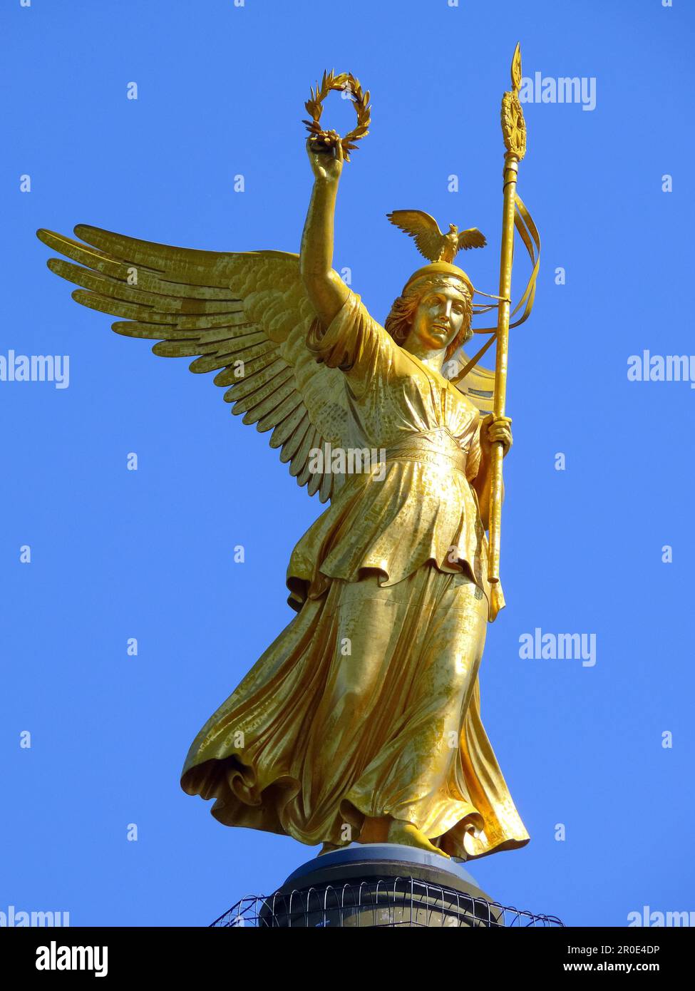 The statue of Victoria, Victory Column monument by Heinrich Strack ...