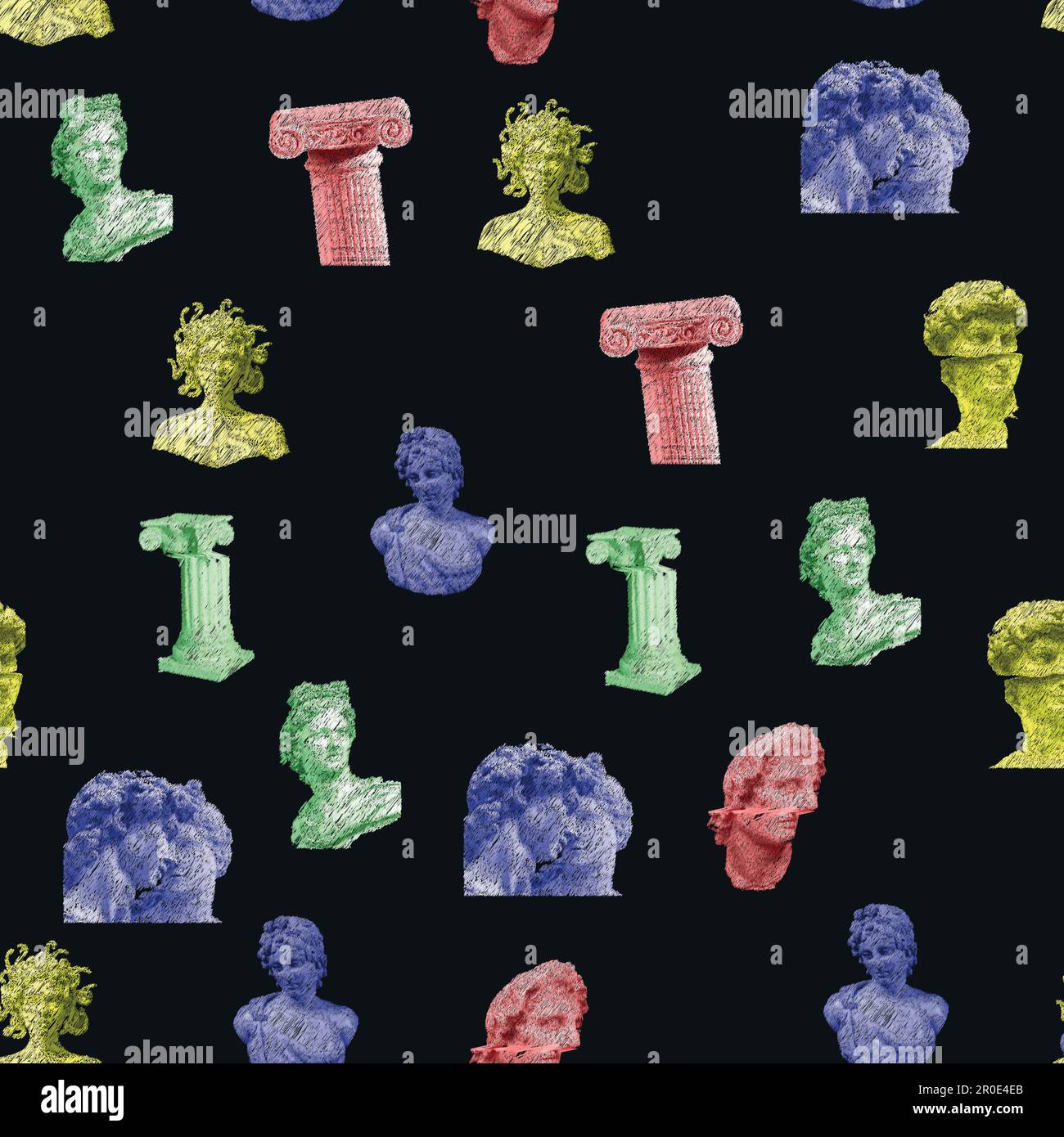 Antique ancient greek human statue, roman column, greek sculpture ...