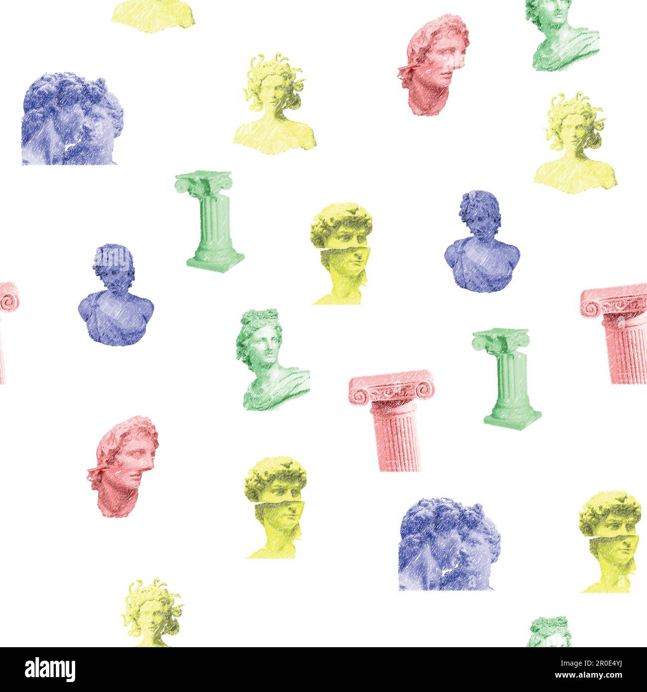 Antique ancient greek human statue, roman column, greek sculpture ...