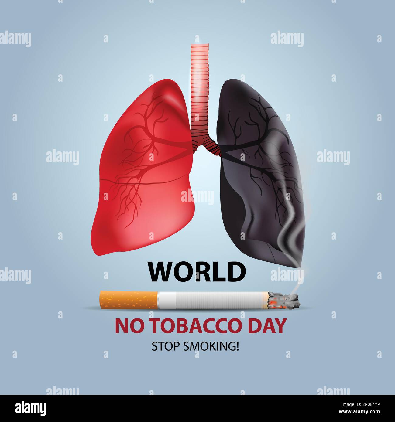 world no tobacco day poster. lungs with cigarette .abstract vector ...