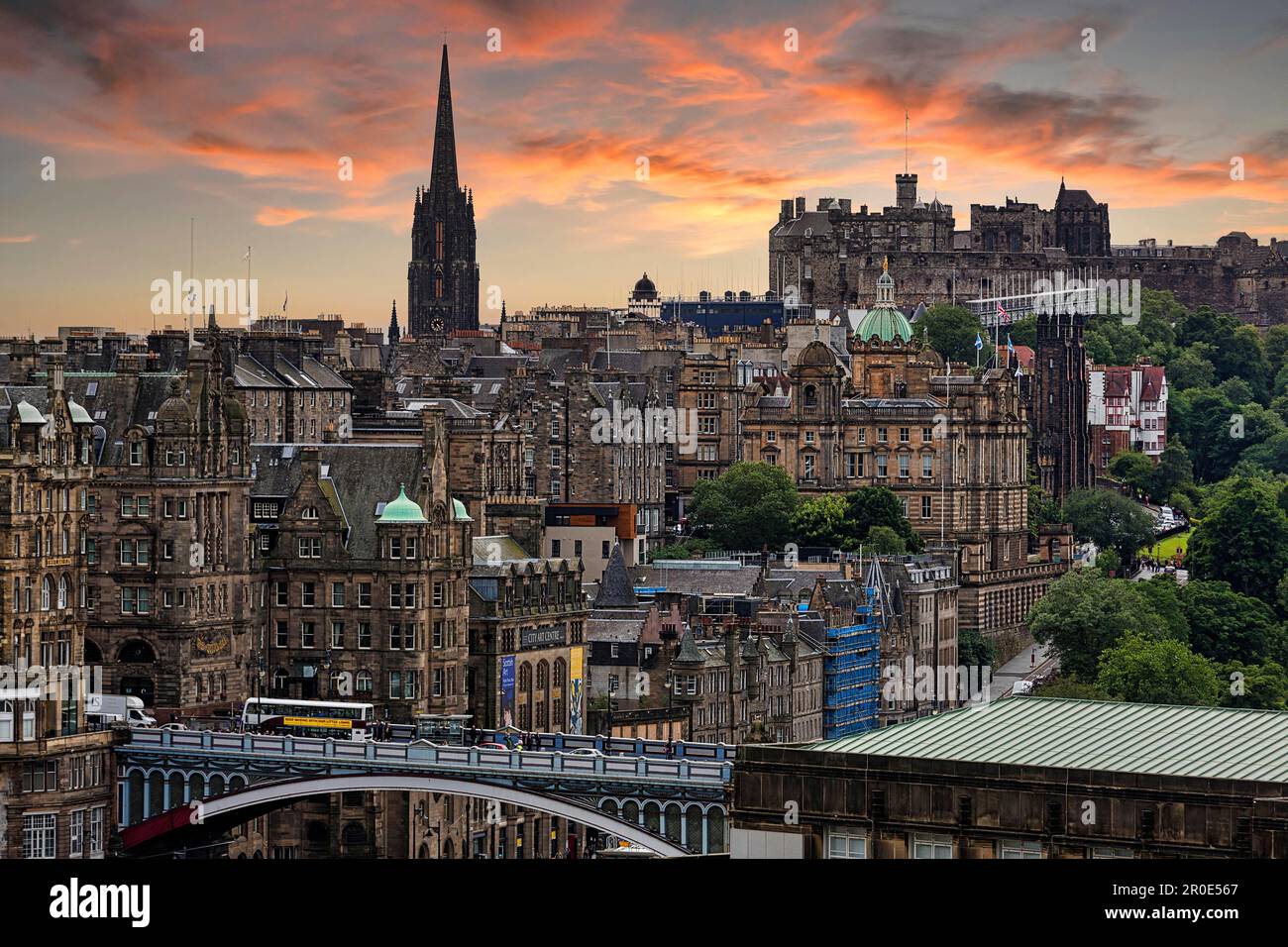 View from Calton Hill over Edinburgh's historic Old Town with The Hub ...