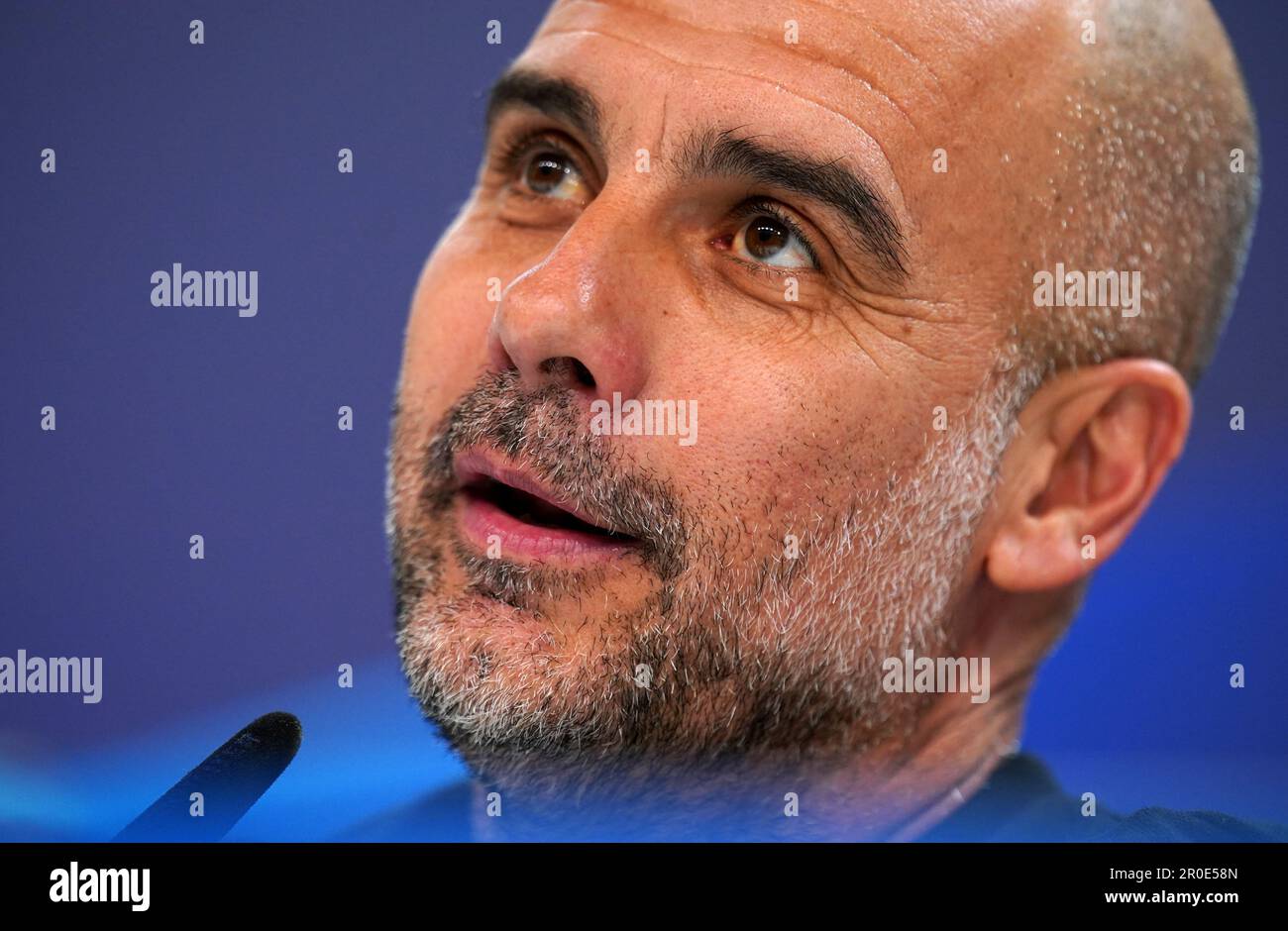 Manchester City manager Pep Guardiola during a press conference at the ...
