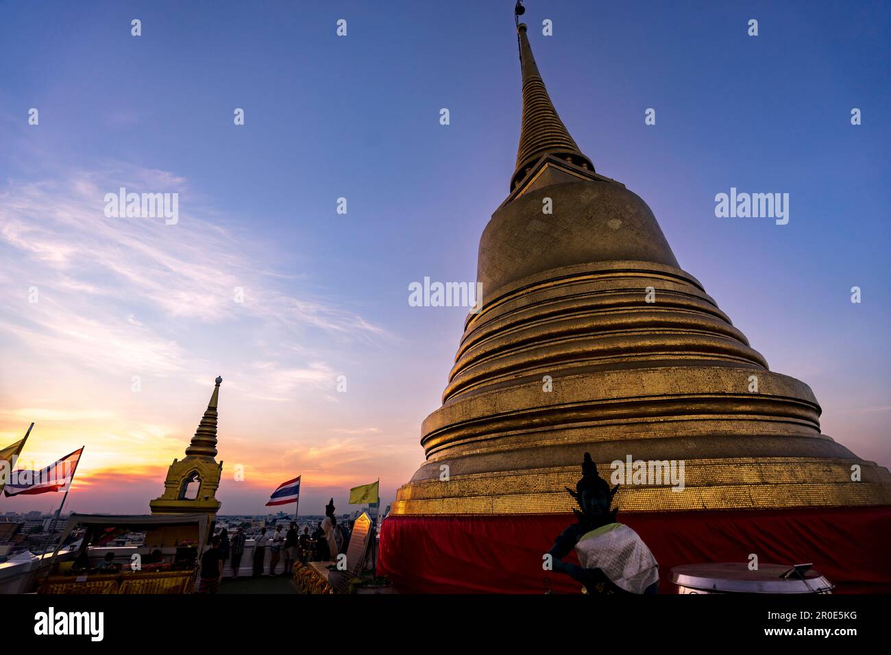 Wat Saket (also known as Phukhao Thong or the Temple of the Golden Mount), Banglamphu, Bangkok ...