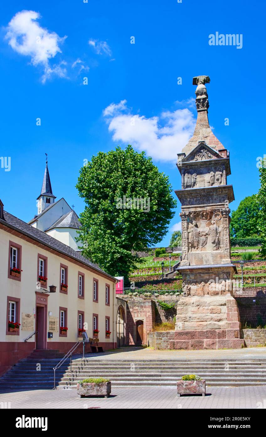 Igeler Säule in the village of Igel on the Mosel, Rhineland-Palatinate ...