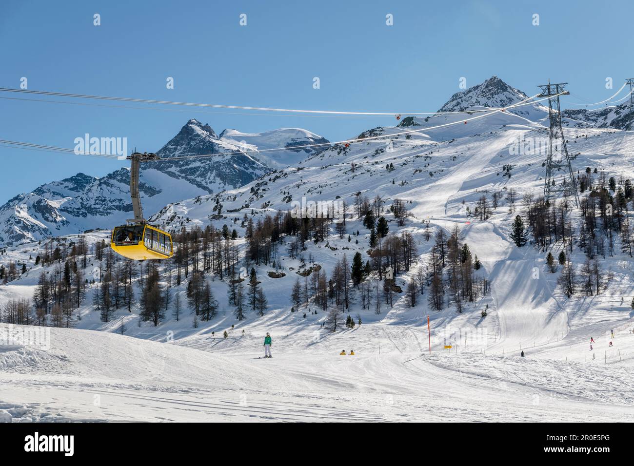 Switzerland, Engadin, Pontresina: Diavolezza, mountain railway Stock ...