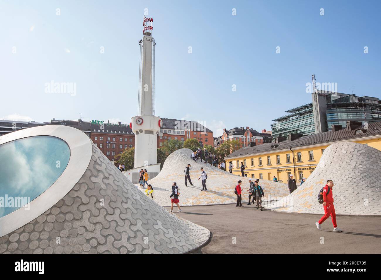 The domes of the underground Museum Amos Rex, Lasipalatsi Square ...