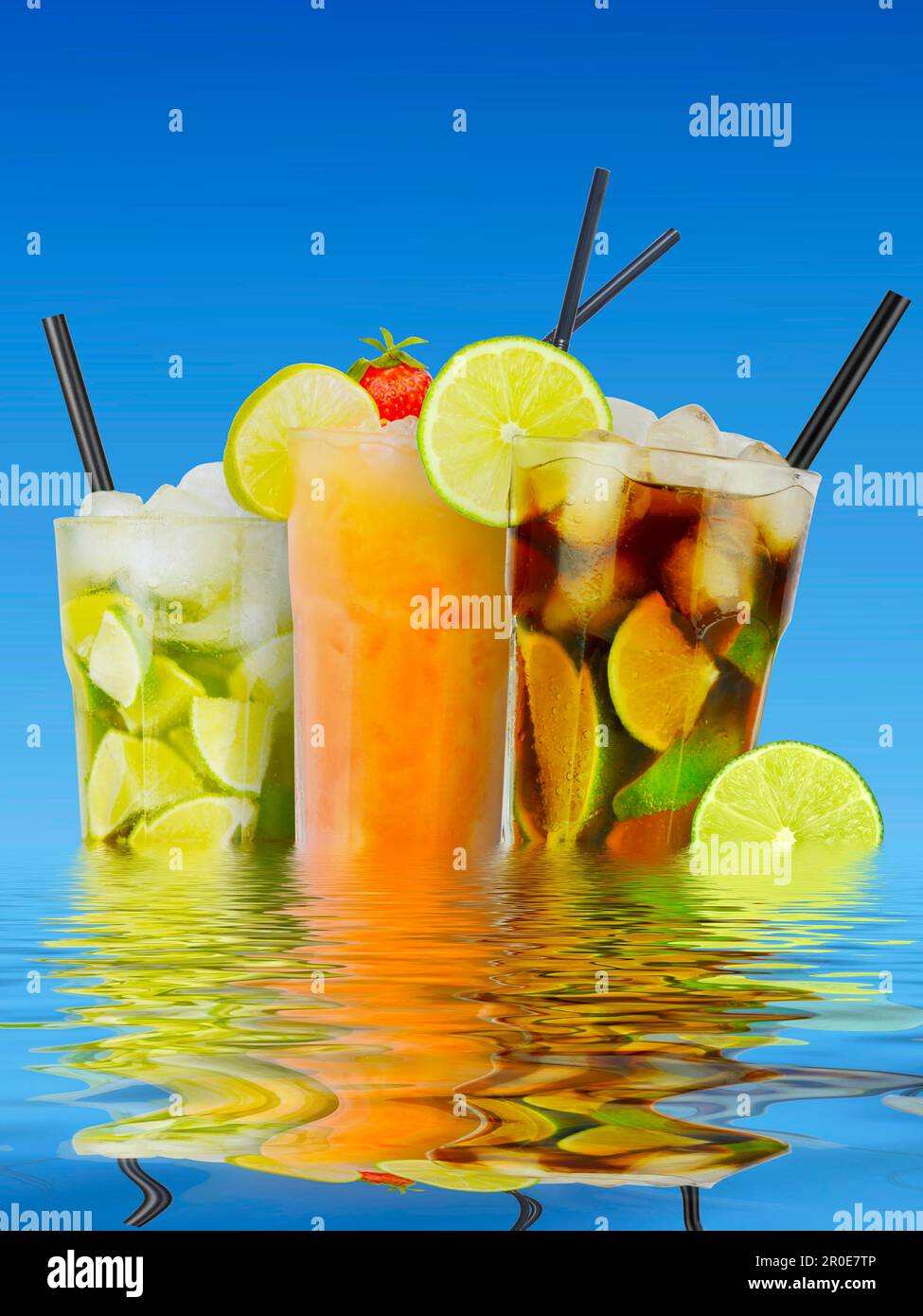 Ice cream and cocktails, refreshment in the summer, portrait format ...