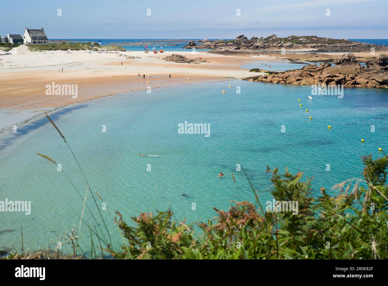 Breton coast, on the GR34 customs trail, between Tregastel and ...