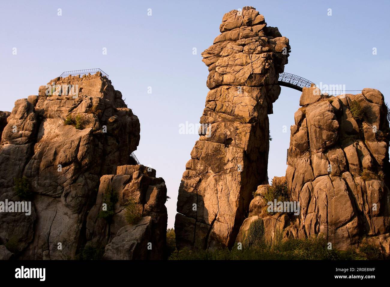 Die Externsteine rock formation, Horn Bad-Meinberg, Lippe, North Rhine ...