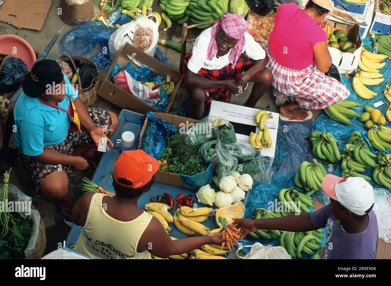 Market in Castries, St. Lucia, Caribbean Stock Photo - Alamy