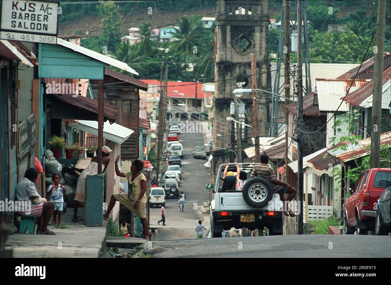 Street life, St. Lucia, Caribbean Stock Photo - Alamy