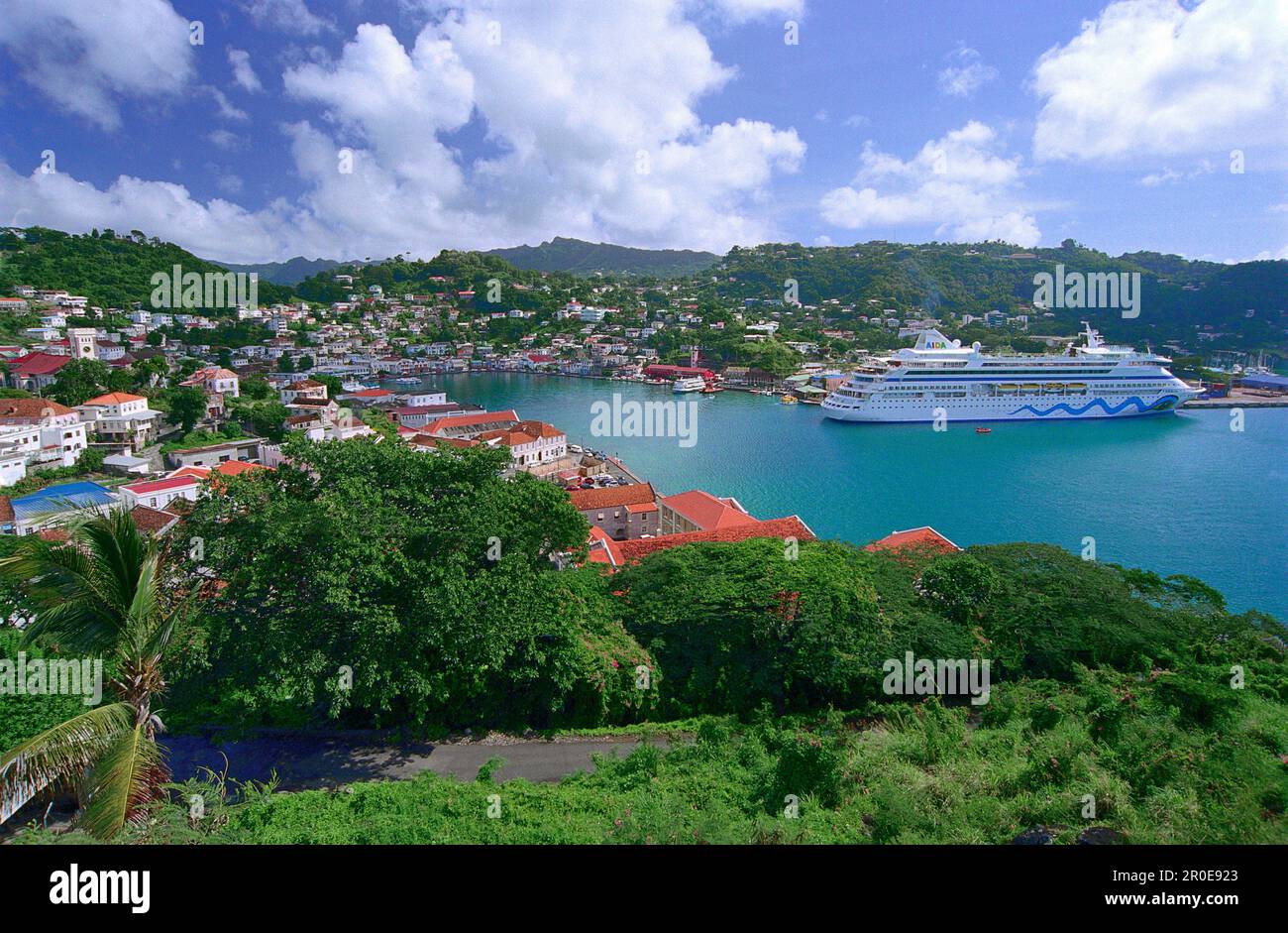 Cruise ship AIDA at harbour of St.George´s, Grenada, Caribbean, America ...