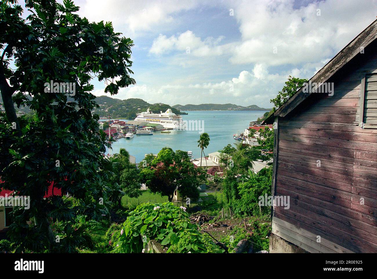 Harbour with cruise ship AIDA, St. George´s, Grenada, Caribbean ...