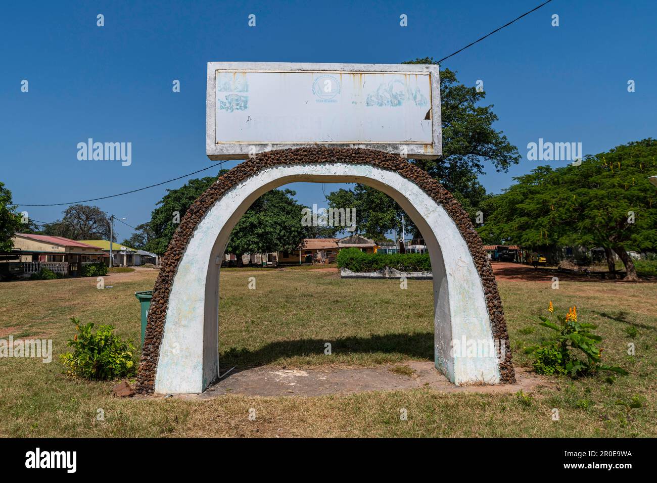 Monument at the Unesco site Kunta Kinteh or James island, Western slave ...