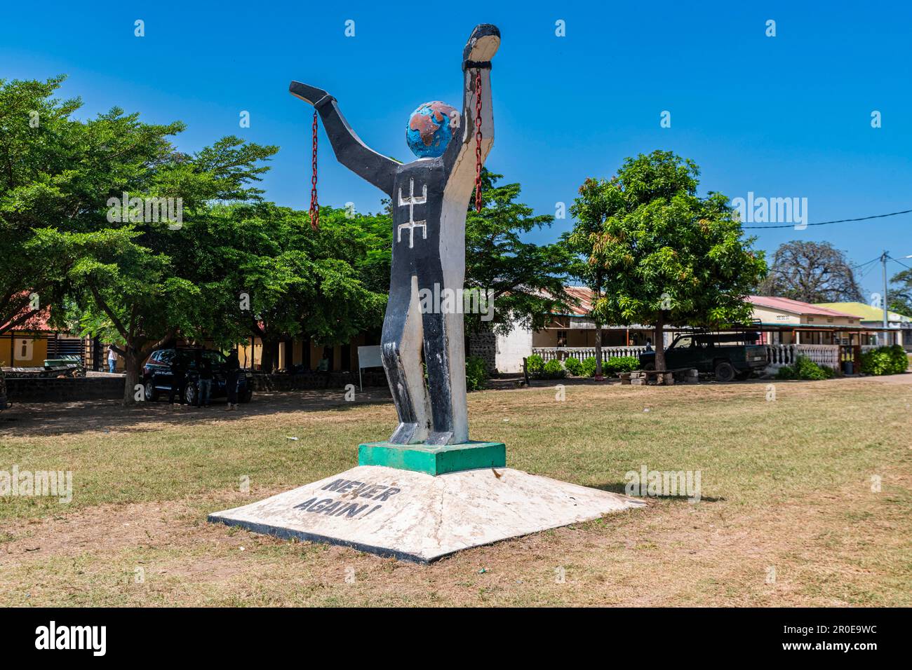 Monument at the Unesco site Kunta Kinteh or James island, Western slave ...