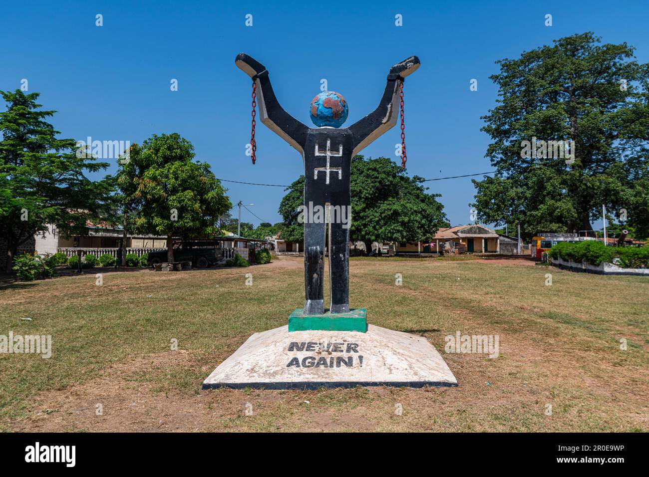 Monument at the Unesco site Kunta Kinteh or James island, Western slave ...