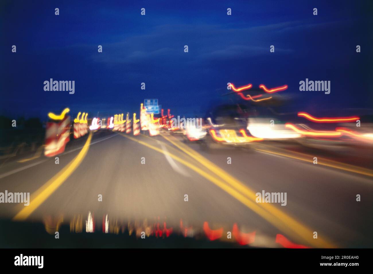 Driving night construction site hi-res stock photography and images - Alamy