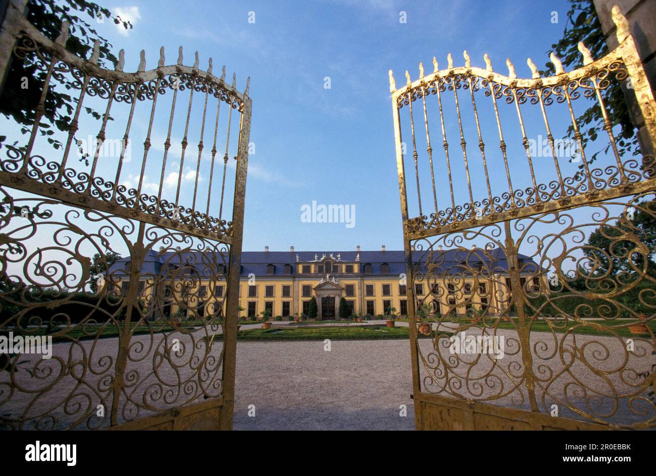 The gates of Herrenhausen Palace, Hannover, Lower Saxony, Germany Stock ...