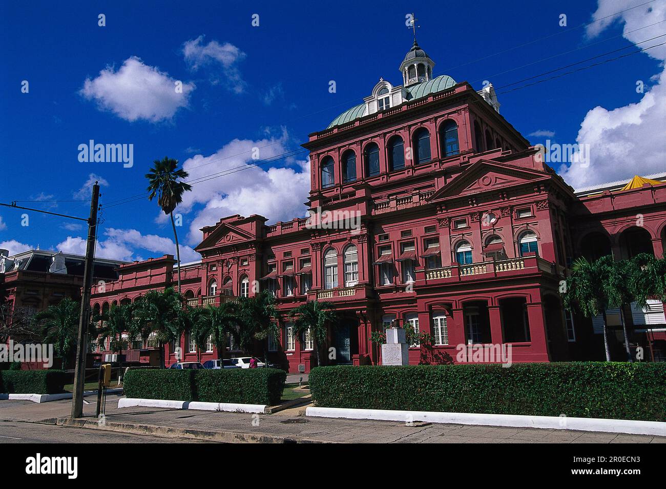 The legislative building The Red House under blue sky, Port of Spain ...