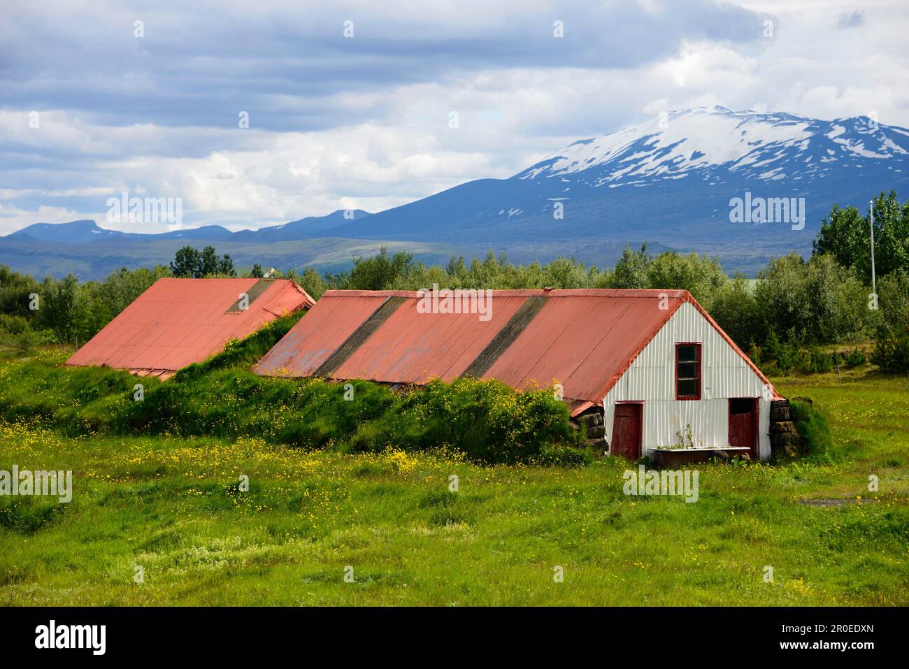 Mork Farm, Hekla Volcano, Skard, Iceland, Moerk Farm Stock Photo - Alamy