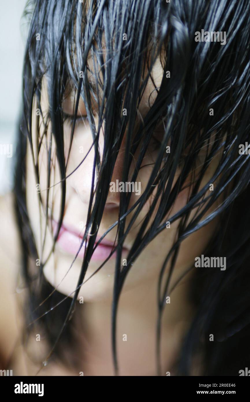 Girl having wet hair, Girl having wet hair, Young women with wet hair ...