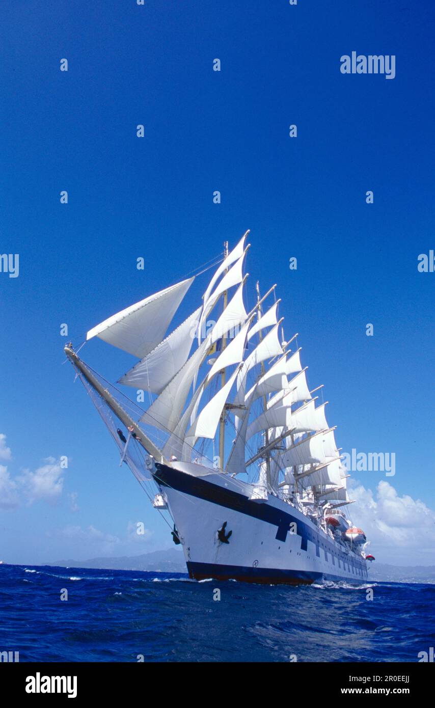 Royal Clipper sailing ship, Caribbean Stock Photo - Alamy