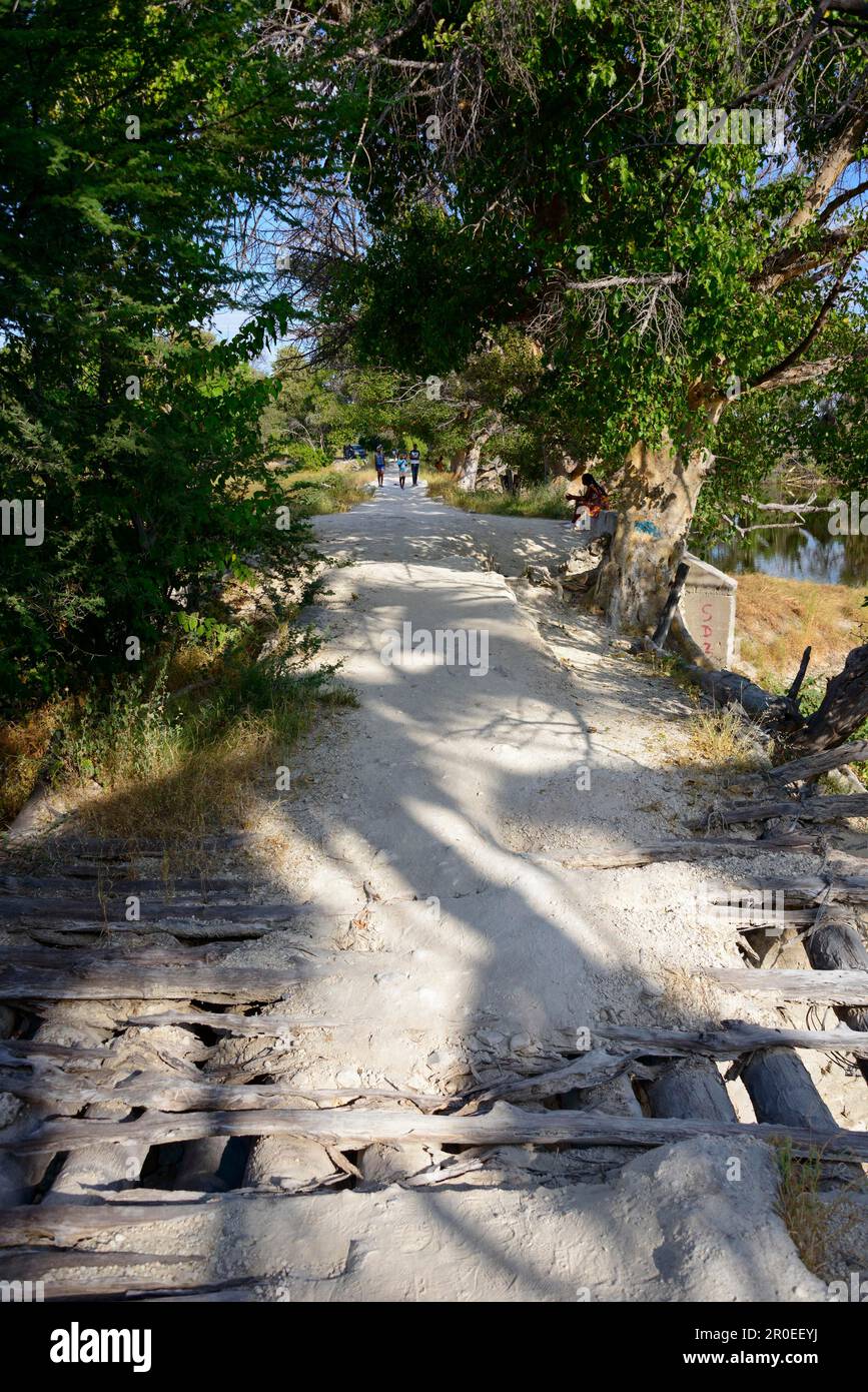 Old Matlapaneng Bridge, Thamalakane River, Maun, Botswana Stock Photo ...