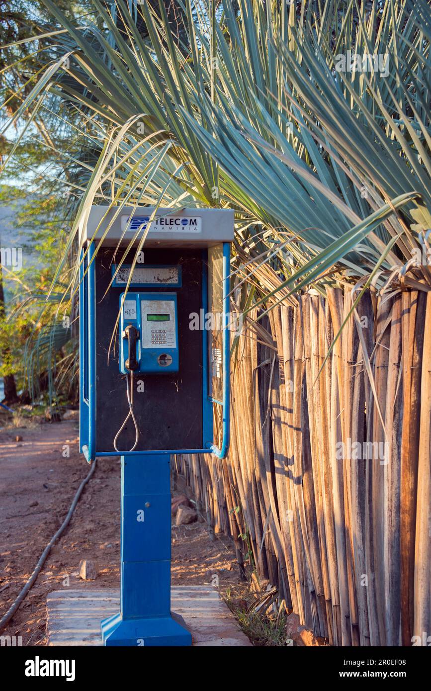 Telephone box, Epupa Falls, Namibia Stock Photo - Alamy