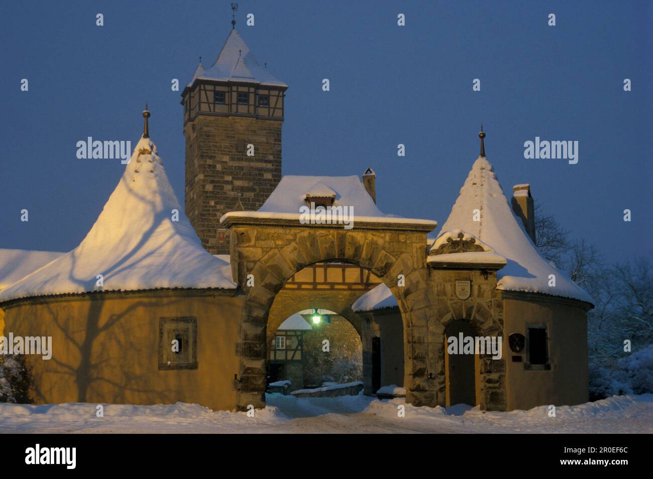 City gate, Roder gate at Rothenburg, Franconia, Bavaria, Germany Stock ...