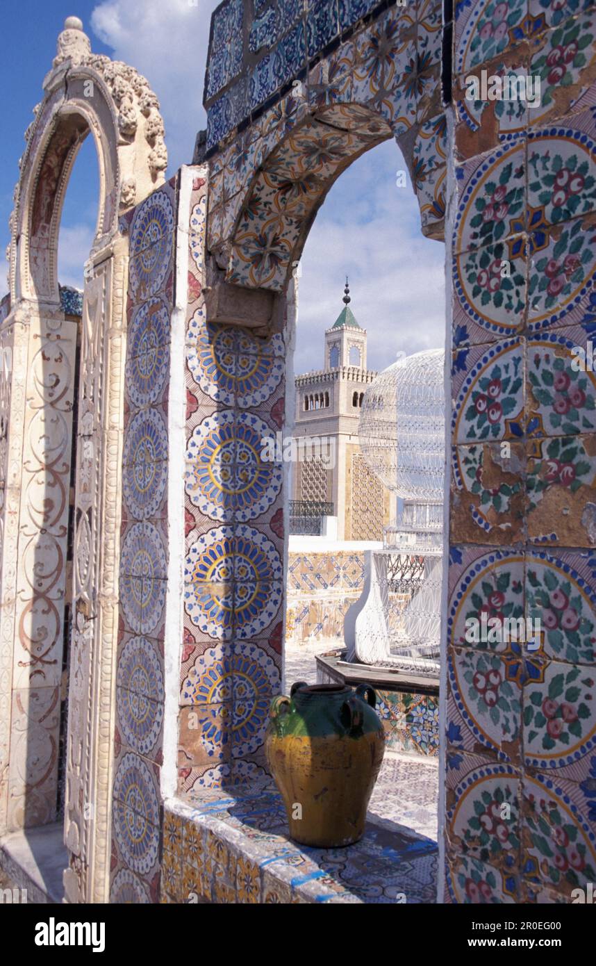 Detail of the Zitouna mosque at the old town, Tunis, Tunesia, Africa ...