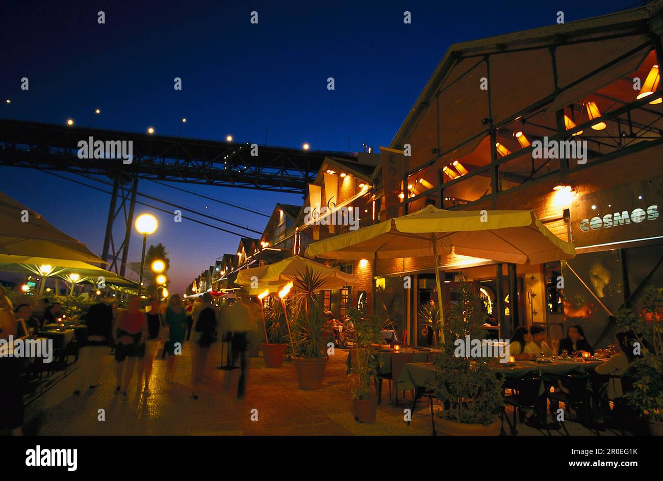 Restaurants, Harbour, Docas de Santa Amaro Lisbon, Portugal Stock Photo ...