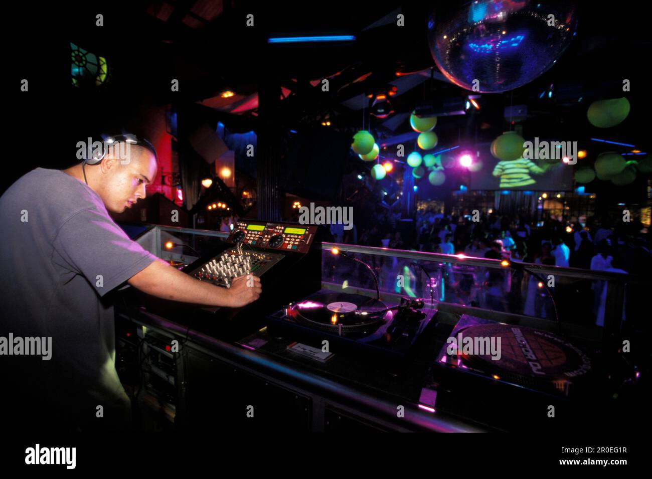 Disc jockey at Queens Disco Club, Docas, Lisbon, Portugal, Europe Stock ...