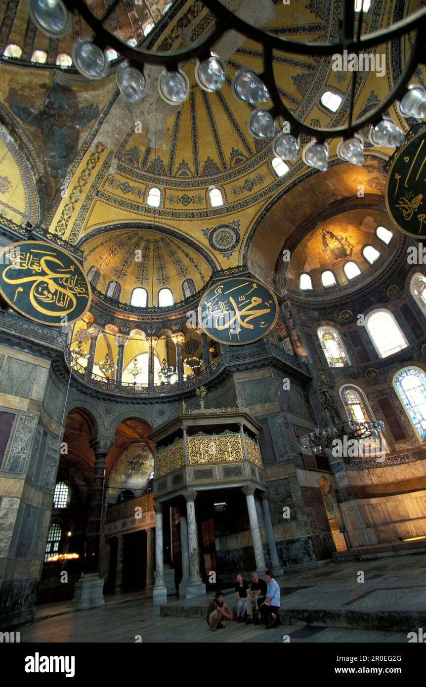 Interior design of Hagia Sophia, Sultanahmet, Istanbul, Turkey Stock ...