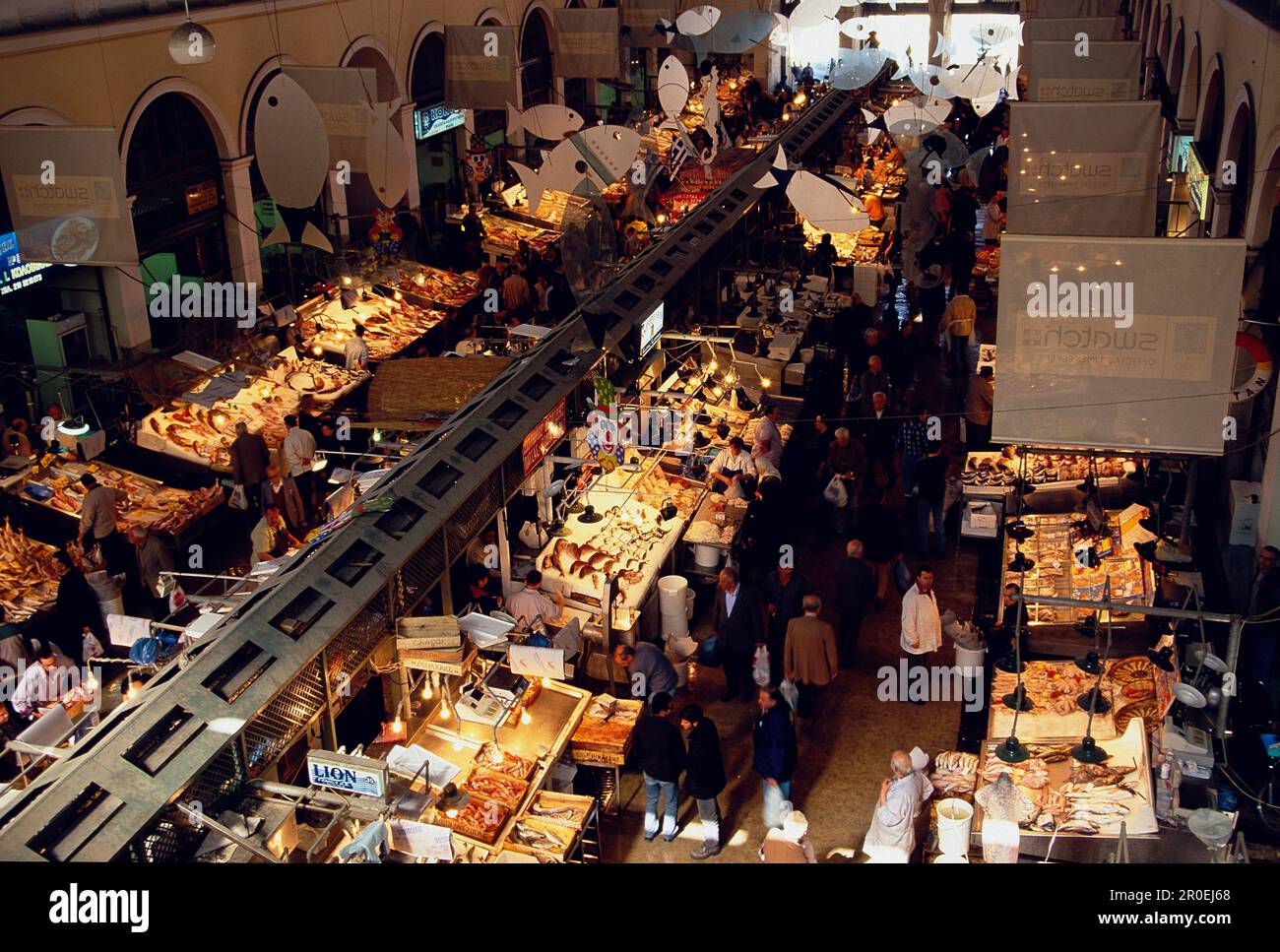 Fish section Central Market, Athens, Greece Stock Photo - Alamy