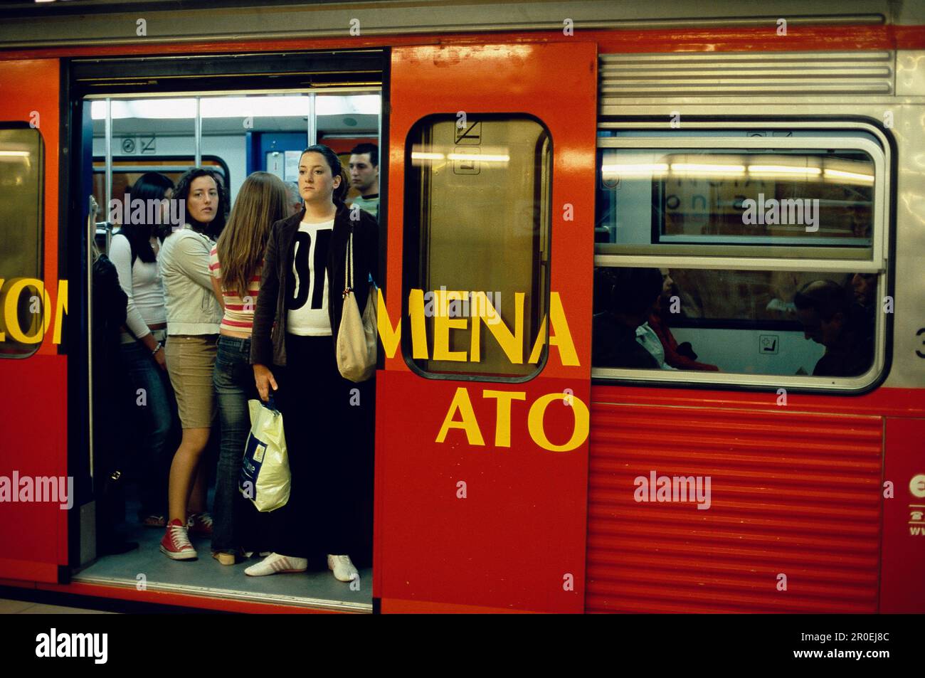 Train, Metro Station Omonia, Athens, Greece Stock Photo - Alamy