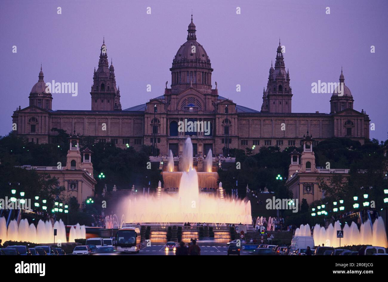 Magic Fountain, Font Magica de Montjuic in front of the Palau National ...