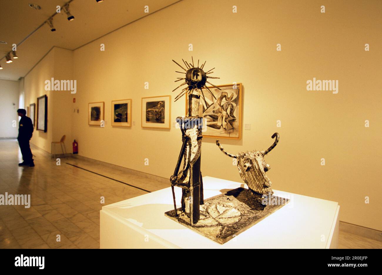 Visitors in the Picasso museum, Museu Picasso, Moncada Street in the ...