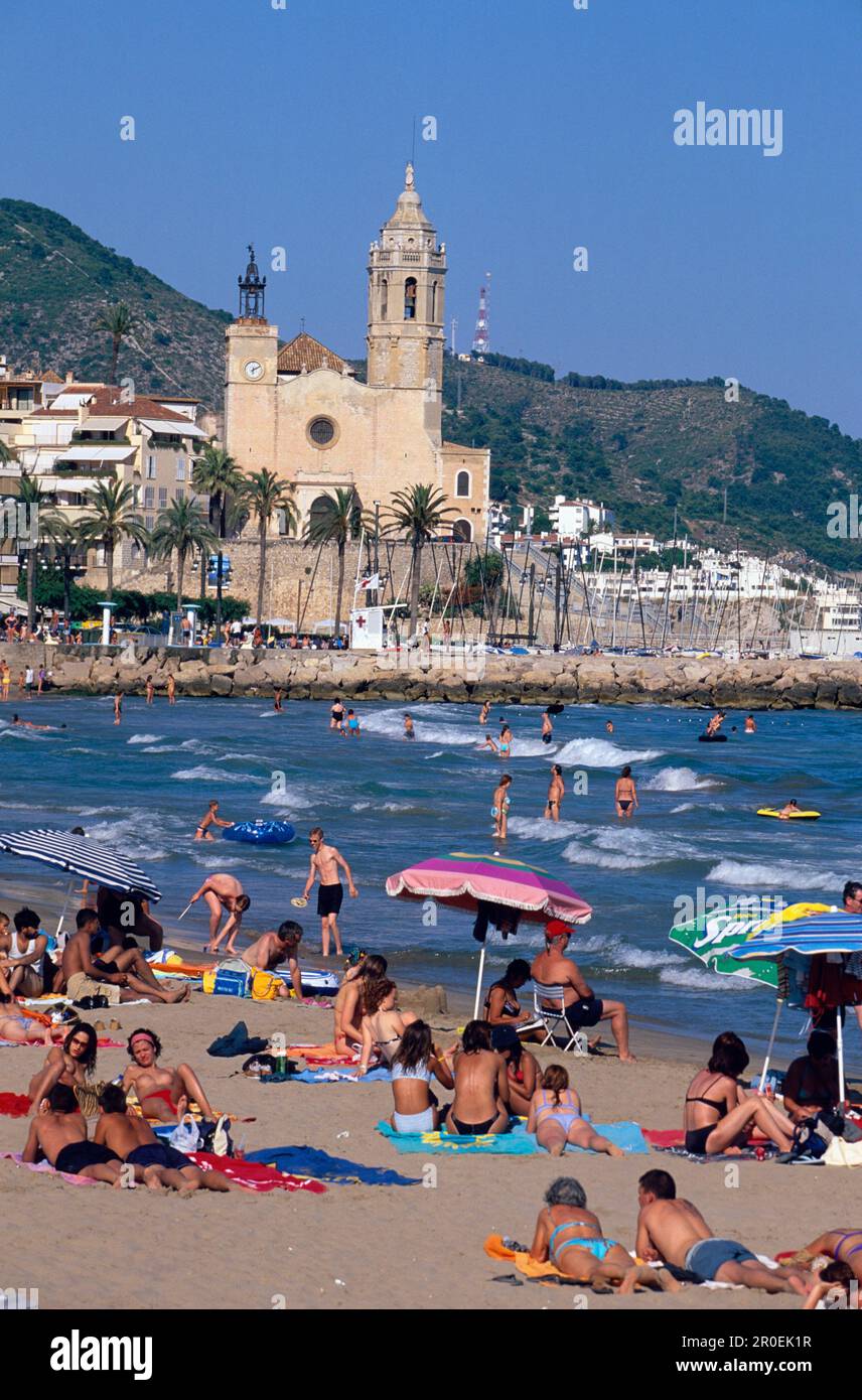 Beach Sitges Spain, Platja de la Fragata, Fragata Beach, St. Bartomeu I ...
