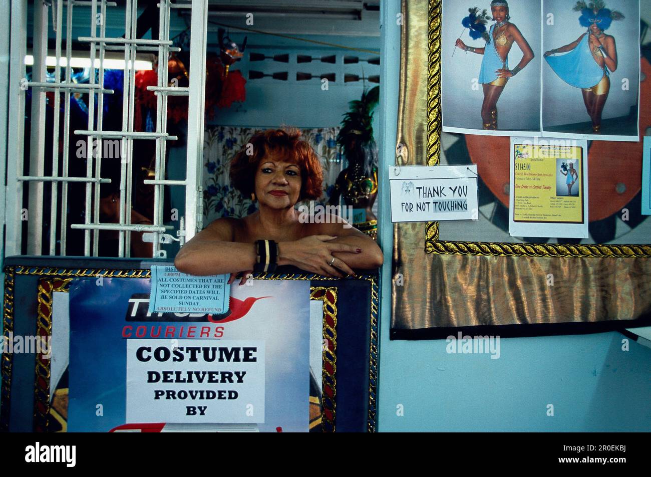 Carnival costumes shop, Barbarossa Mas Camp, Port of Spain, Trinidad ...