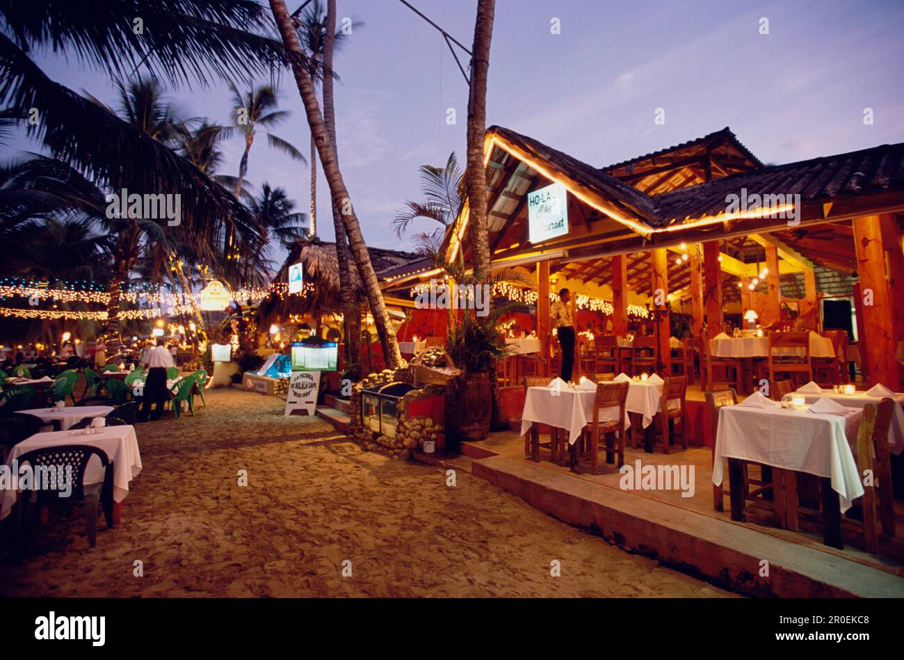 Restaurant on the beach of Cabarete, Dominican Republic, Caribbean ...