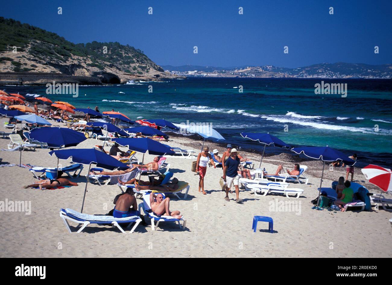 Platja d´es Cavallet, Nacktbadestrand, Ibiza, Balearen Spanien Stock ...