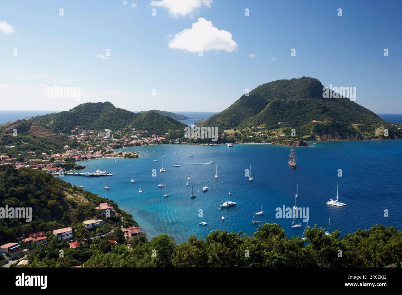 Bay, Terre-de-Haute, Les Saintes, Aerial view of Terre-de-Haute, Les ...