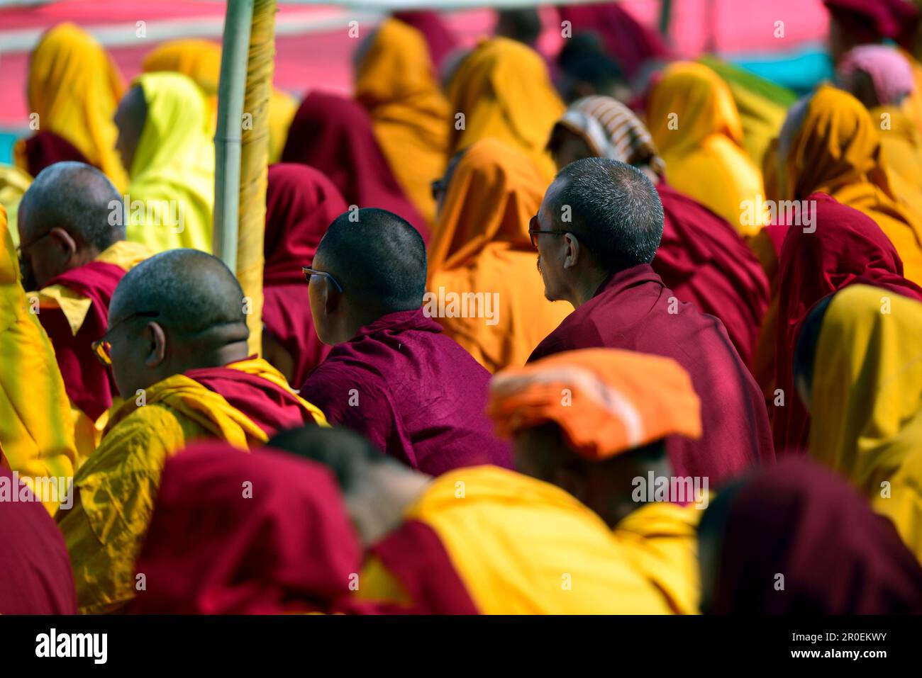 Buddhist monks, Kalachakra initiations by the Dalai Llama, Choklamsar ...