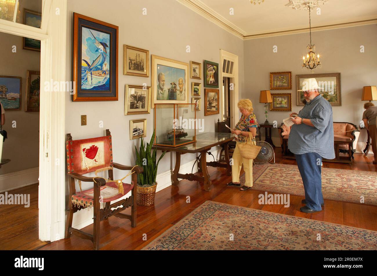 Two tourists in the living-room, Ernest Hemingway Home and Museum, Key ...